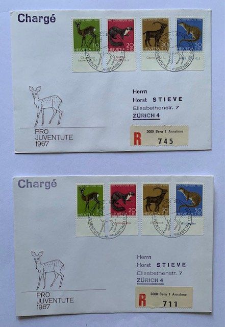 Pro Juventute 1967 FDC 4 Stück mit Tabs | Kaufen auf Ricardo