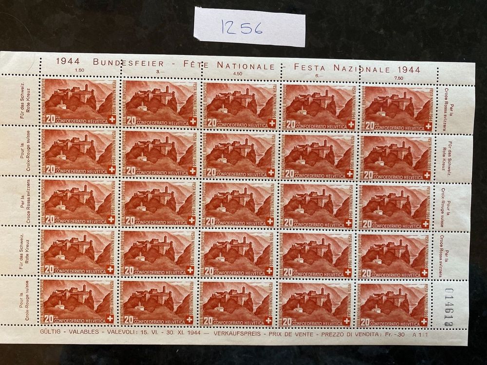 Pro Patria Bogen Nr 24 postfrisch ** (Neu (gemäss Beschreibung)) in Wil SG für CHF 39.9 – mit ...