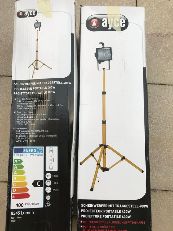 2 Scheinwerfer Ayce/mit Stativ/ 2 Stück | Kaufen auf Ricardo