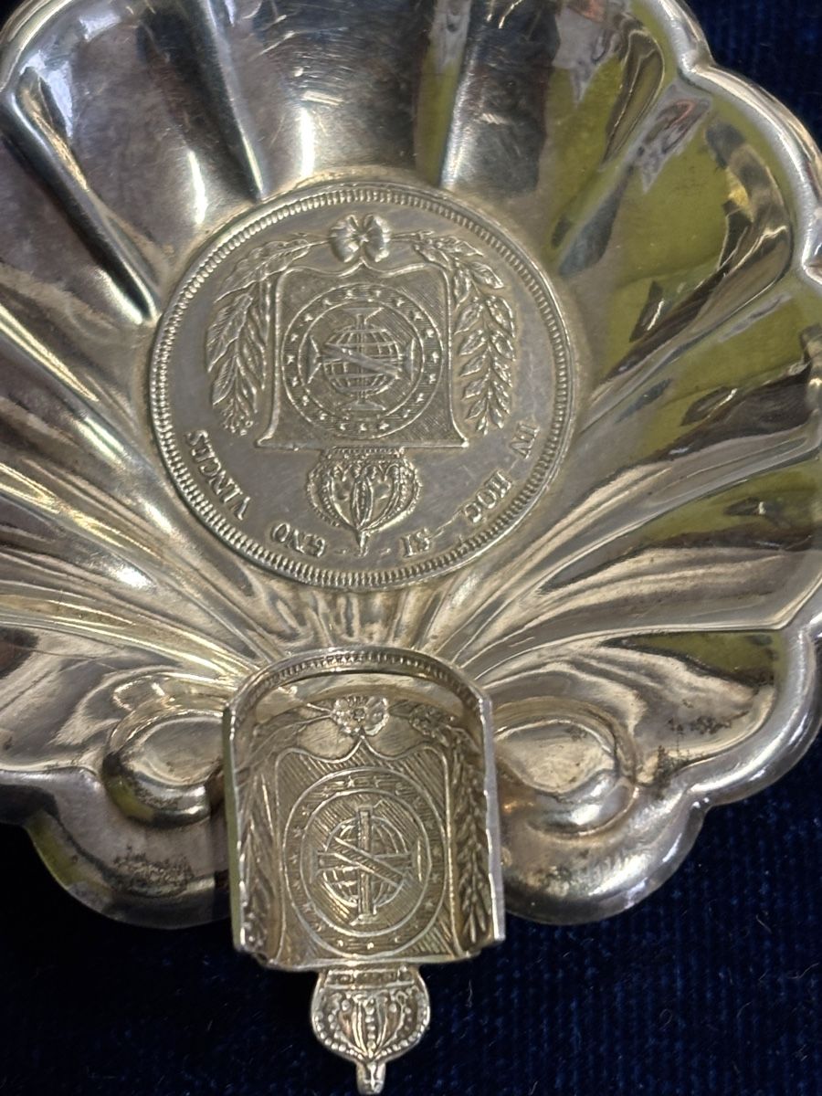 Antikes Silber-Set mit 500 Réis Münze (Brasilien 1858) – 900 (Neu ...