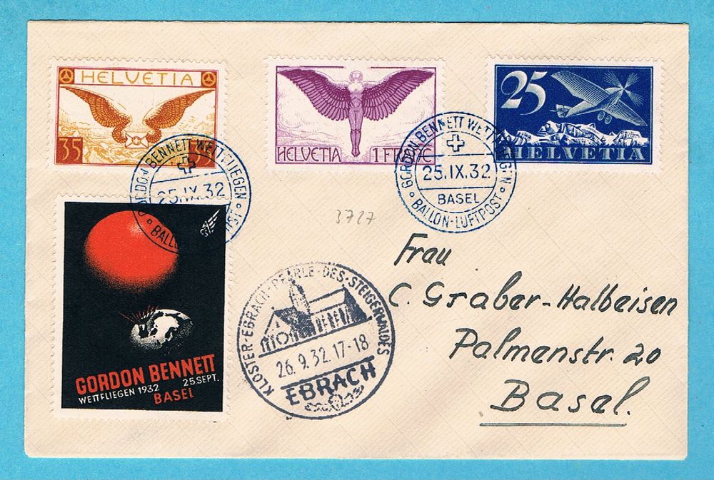Hochwertiger Gordon-Bennett-Luftpostbrief 25.IX.32 mit Vig (Gebraucht ...