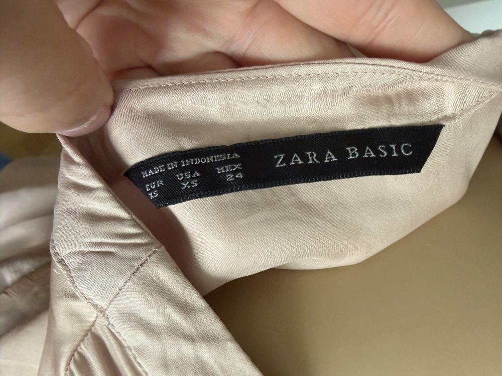 Zara Basic Bluse Grösse XS zartrosa Kurzarmbluse Rosa Top (Neu (gemäss ...