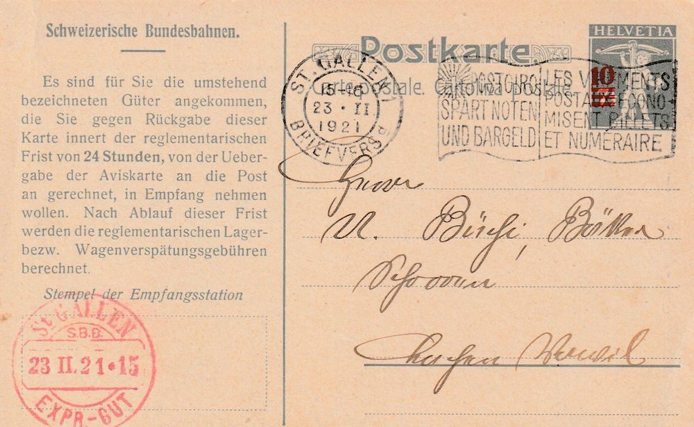 entier postal 1921 (D'occasion) à Ste-Croix pour CHF 5 – avec livraison | Acheter sur Ricardo