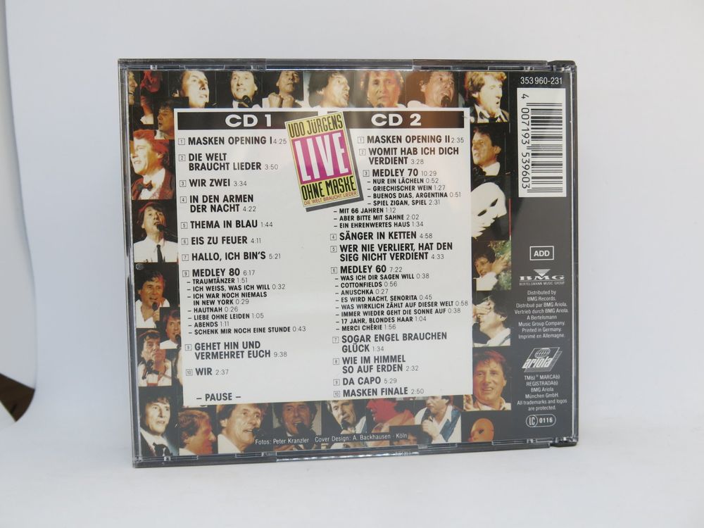 2 CD Set Udo Jürgens Live Ohne Maske die Welt Braucht Lieder (Gebraucht) in Ernetschwil für CHF ...