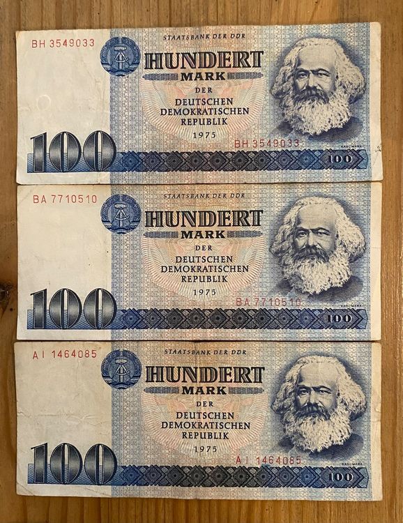DDR Banknoten Geldscheine 300 Mark Ostmark original 1975 (Gebraucht) in ...
