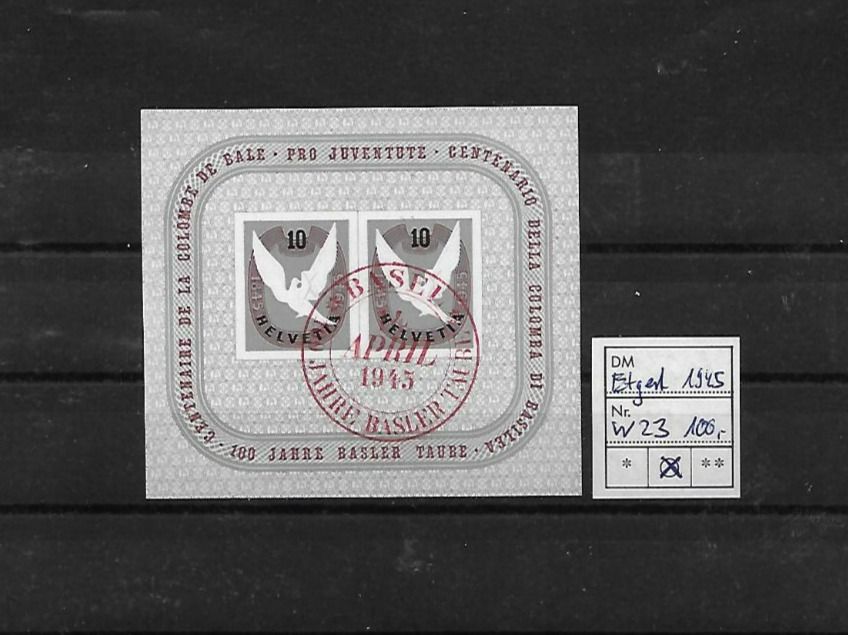 Block 1945 W23 Ersttagsgest. Kat: CHF 100.- (Gebraucht) in Basel für CHF 7 – mit Lieferung auf ...