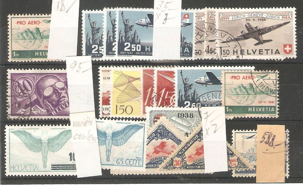 Flugpost Los 21 Werte vorwiegend gest. (Gebraucht) in Lausanne für CHF 49 – mit Lieferung auf ...