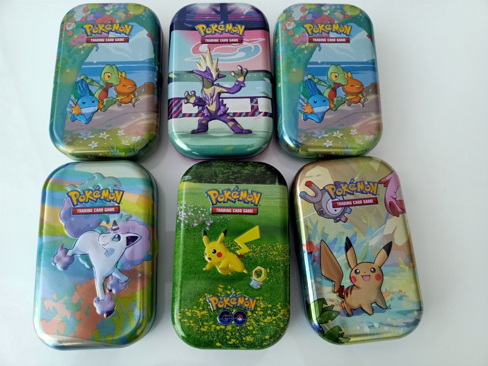 Pokemon 6 leere Mini Tin Boxen (Gebraucht) in für CHF 3 – mit Lieferung ...