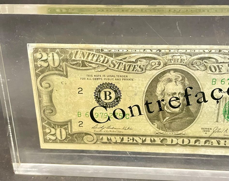 20 US Dollar Banknote Contrefacon in Plexiglas (Gebraucht) in für CHF ...