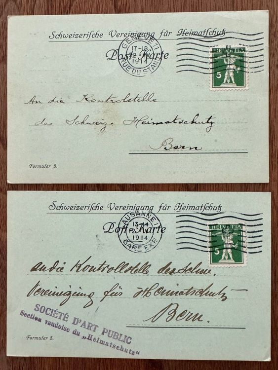 Nr. 125III, 2 Karten je Tellknabe mit Armbrust Typ 3 (Gebraucht) in Jegenstorf für CHF 1 – mit ...