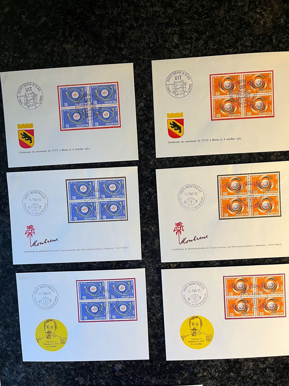 UIT-Kongress 1965 mit FDC, Montreux und Morgarten-Stempel (Neu (gemäss ...