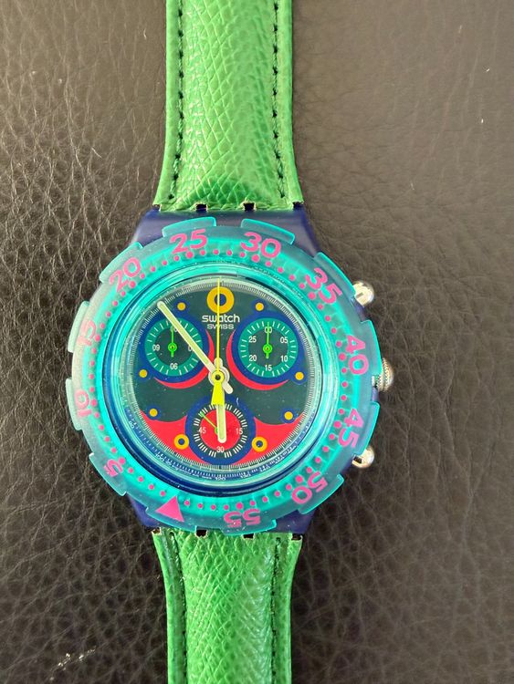 Swatch Aqua Chrono „BLUE SKY“ von 1993, SBN100 NEU ! (Neu (gemäss ...