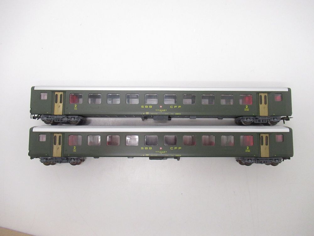 Roco 2x 4238 Schnellzugwagen 2.Klasse SBB CFF FFS o.OVP 1:87 (Gebraucht ...