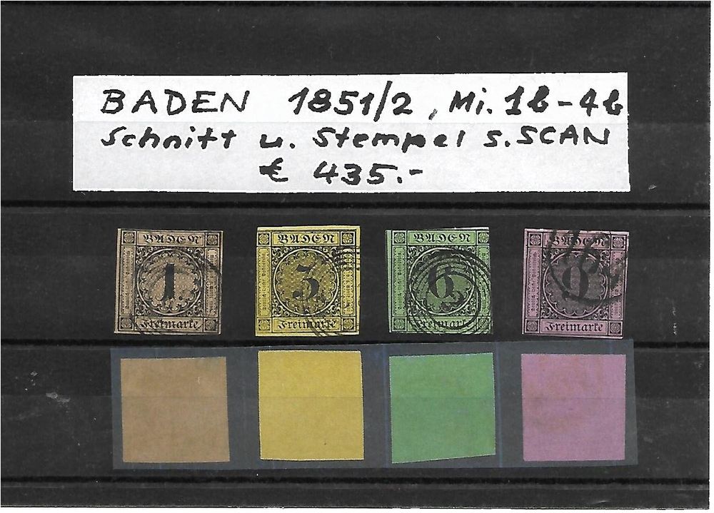 Deutschland : Baden 1851/52 Serie MI 1b-4b | Kaufen auf Ricardo
