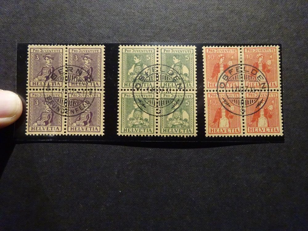 1917 Pro Juventute 4er Blöcke ET-Voll... | Kaufen auf Ricardo