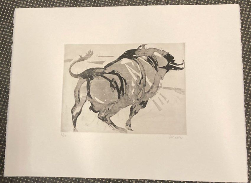 Radierung Der Stier handsigniert Jacques Schedler (ID b3327) (Gebraucht ...