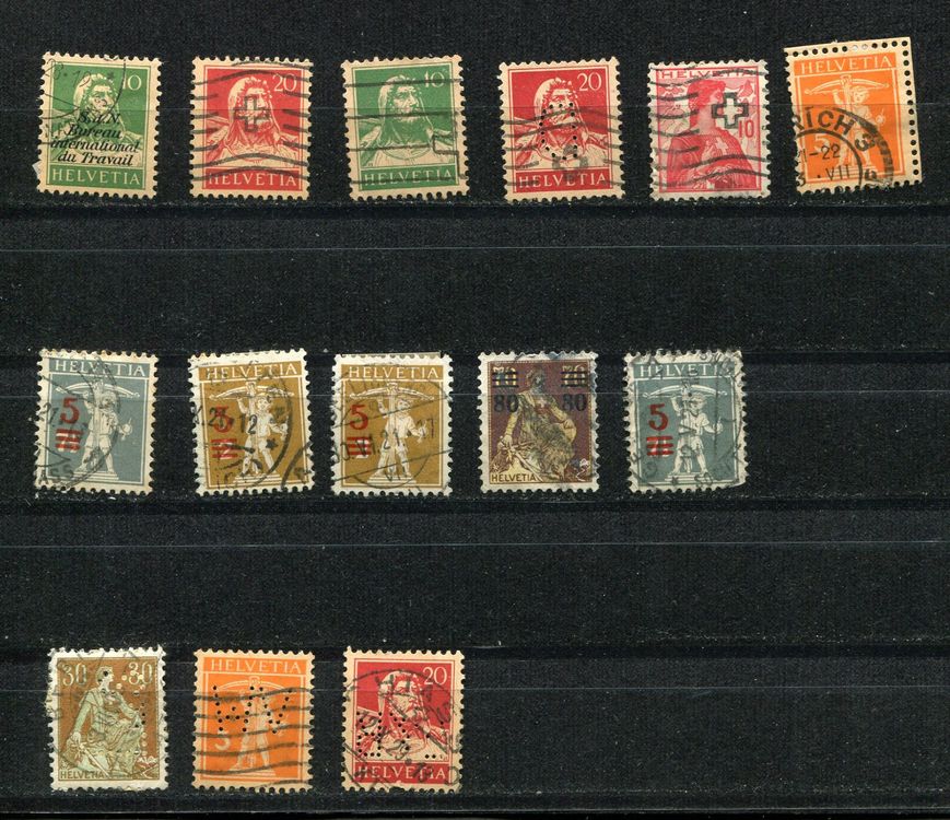 Timbre Suisse percée , avec surcharge et autre voir Photos (Gebraucht) in Stilli für CHF 0.2 ...