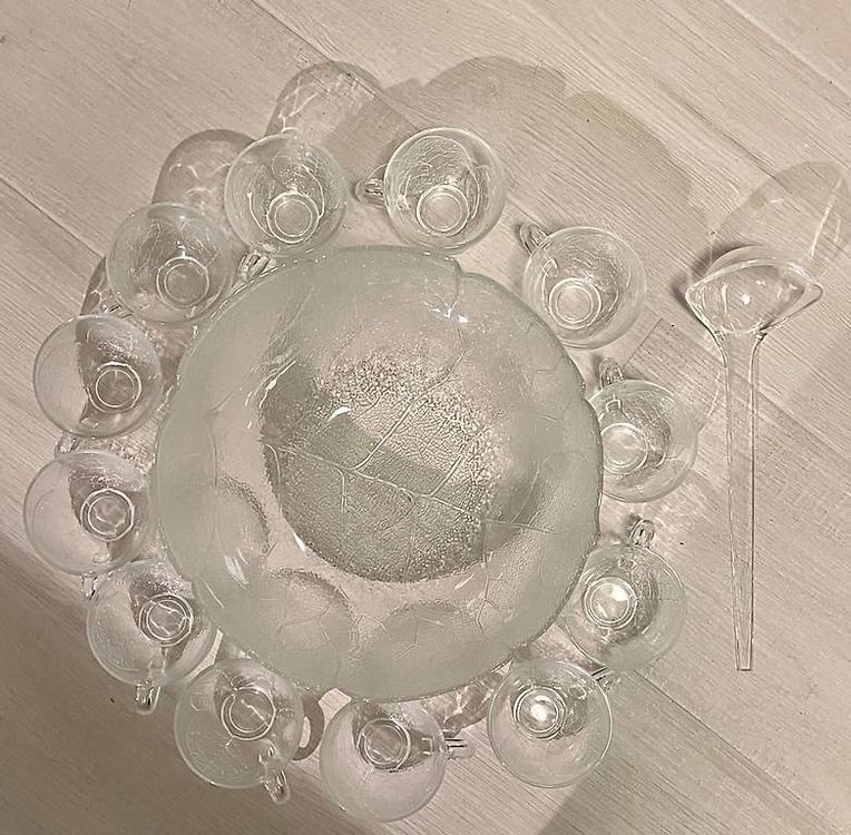 Service à punch / bol à punch en verre 13 bols et 1 louche (Gebraucht ...