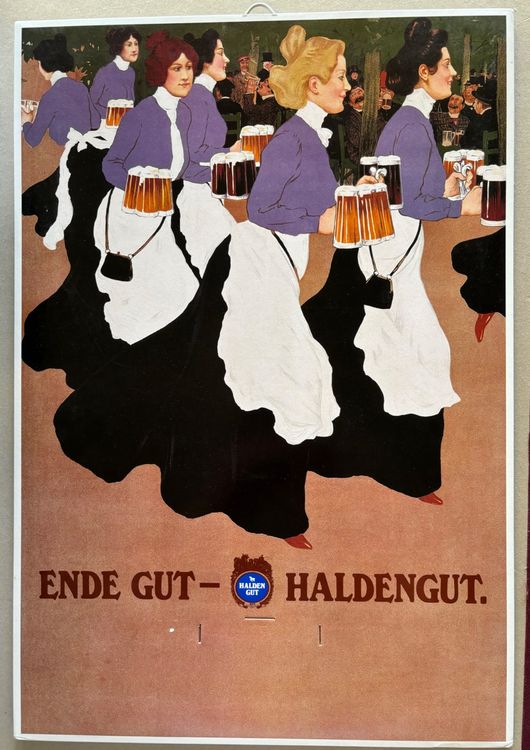 Plakat / Kalenderhalter (Karton), Haldengut Bier Reklame (Gebraucht) in Frauenfeld für CHF 19 ...
