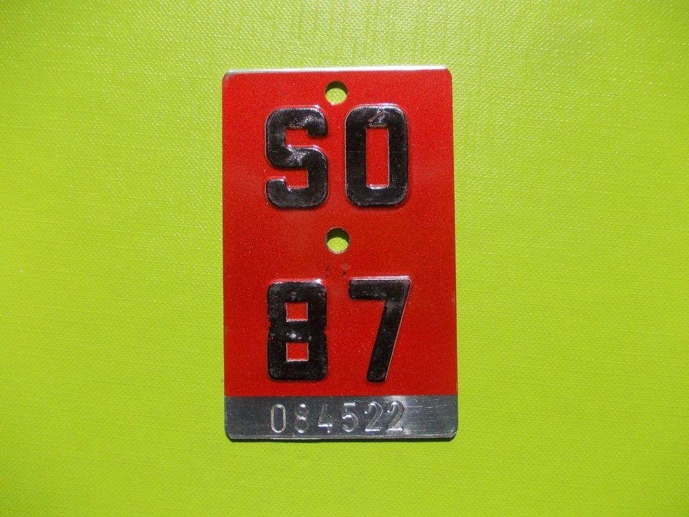 Velonummer / Fahrradnummer SO 87 | Kaufen auf Ricardo