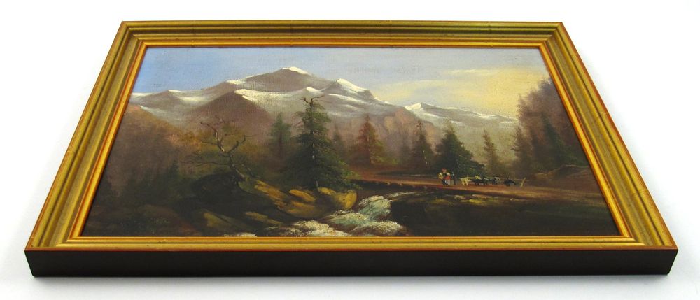 Berg Vedute - Alpine Landschaft mit Hirtin und Ziegen | Kaufen auf Ricardo