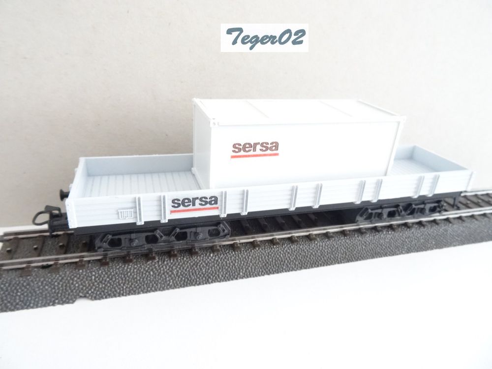 Märklin H0 4473 sersa Niederbordwagen mit sersa Container (Neu (gemäss Beschreibung)) in ...