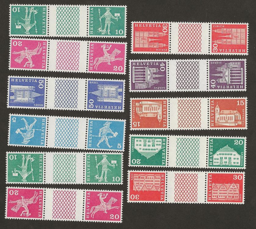 11 Zwischenstege Schweiz postfrisch (Gebraucht) in Au ZH für CHF 5 ...