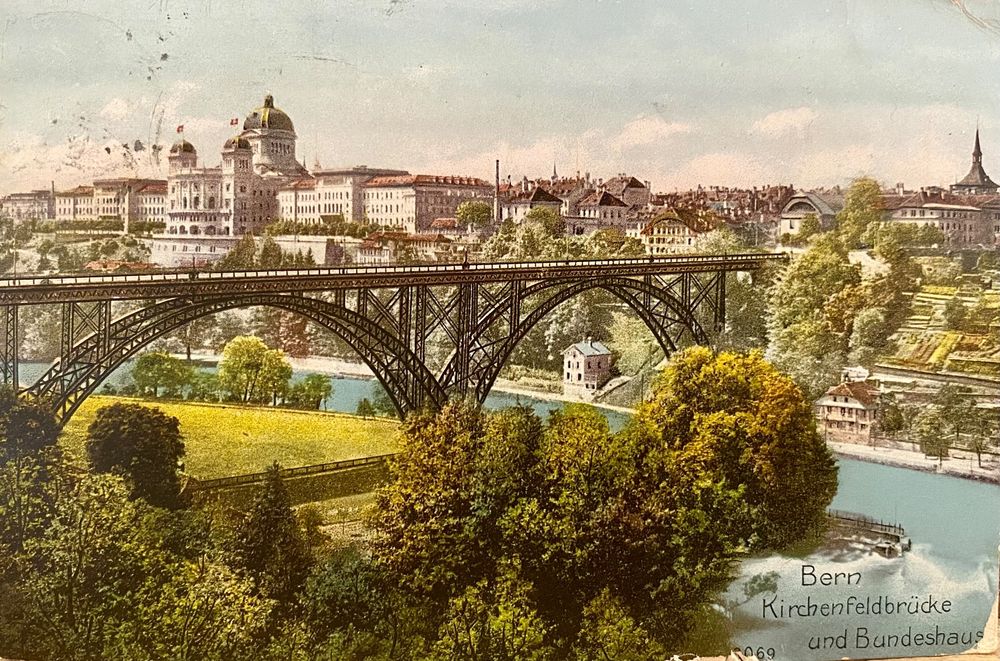 1908 - Antike AK Bern - Krichenfeldbrücke & Bundeshaus | Kaufen auf Ricardo