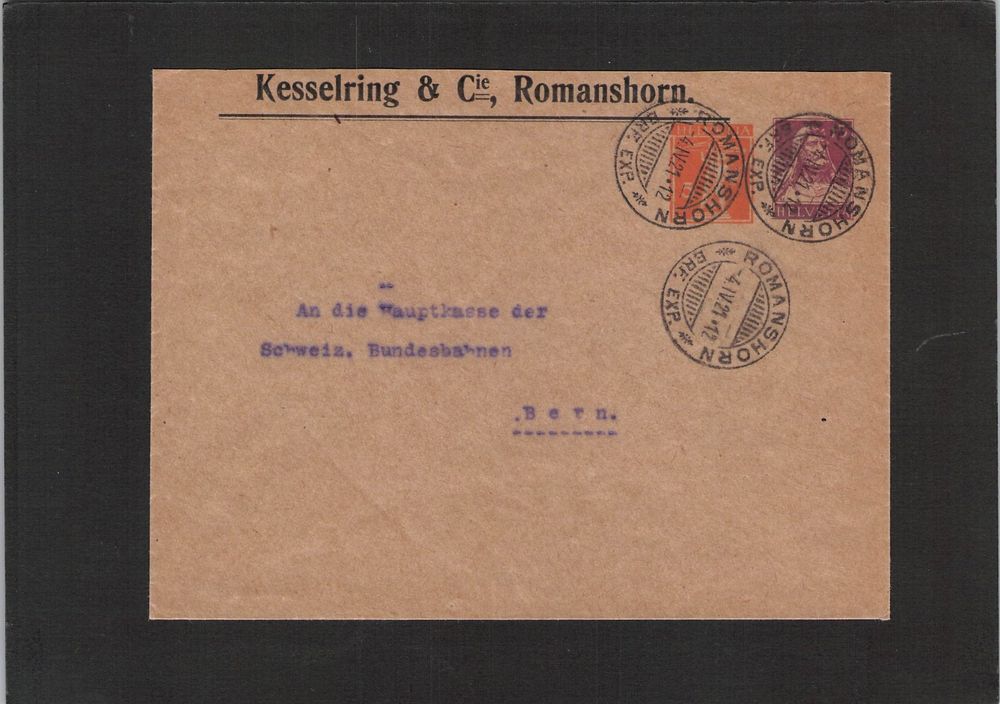 GS Kesselring & Cie Romanshorn .4.IV.1921,Tellbueb u. Tellbr | Kaufen ...