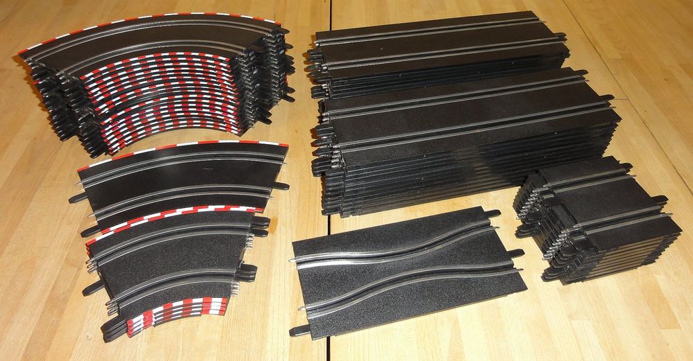 57 Schienen für Carrera Go - je ein bis zwei Zapfen sind ab (Gebraucht ...