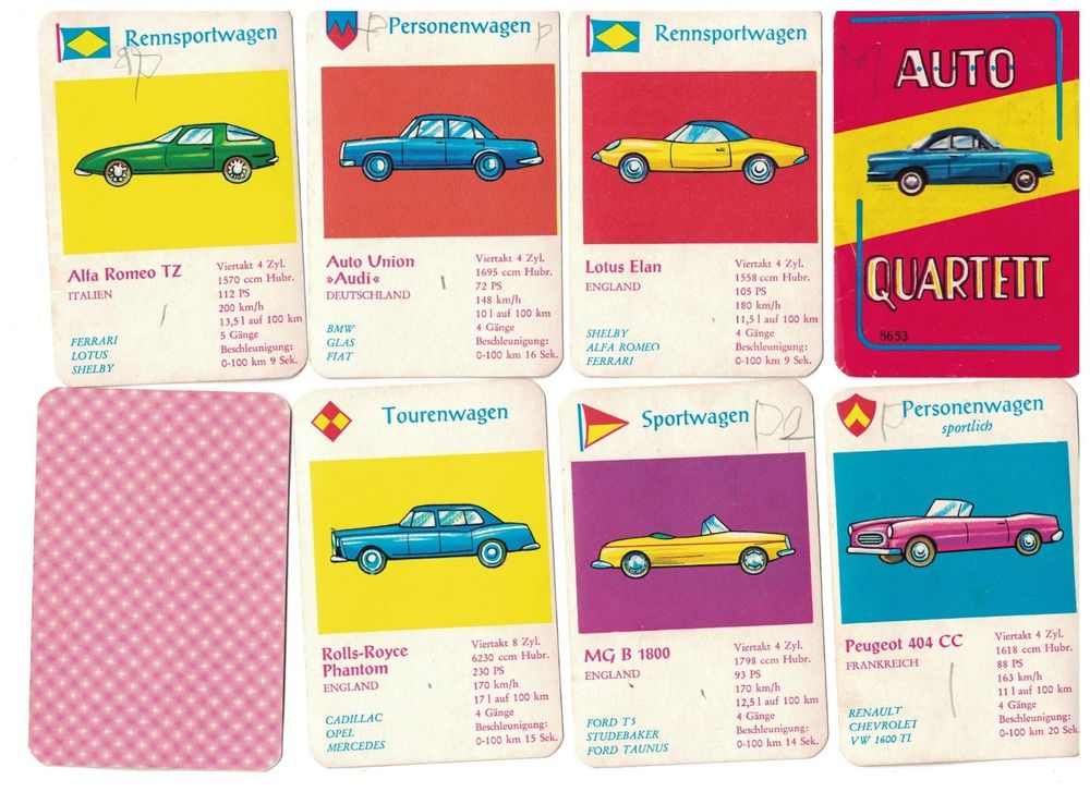 Auto Quartett von 1965 (?) (Gebraucht) in Rombach für CHF 8 – mit ...