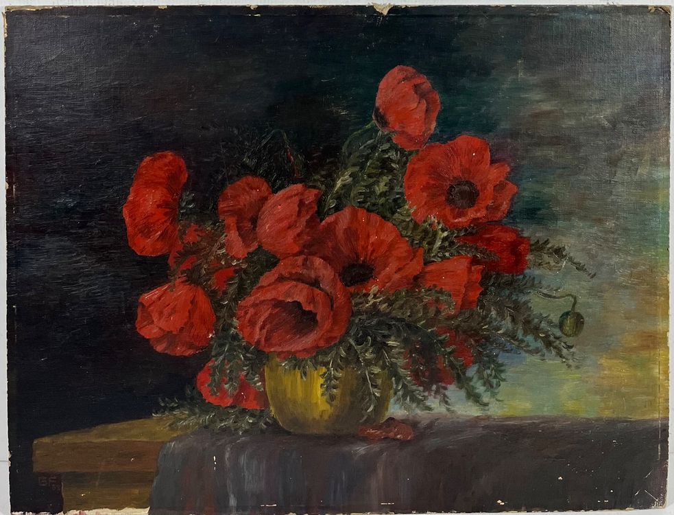 30.er Jahre Stilleben Gemälde mit Blumen, Monogrammiert (Gebraucht) in Root für CHF 19 – nur ...