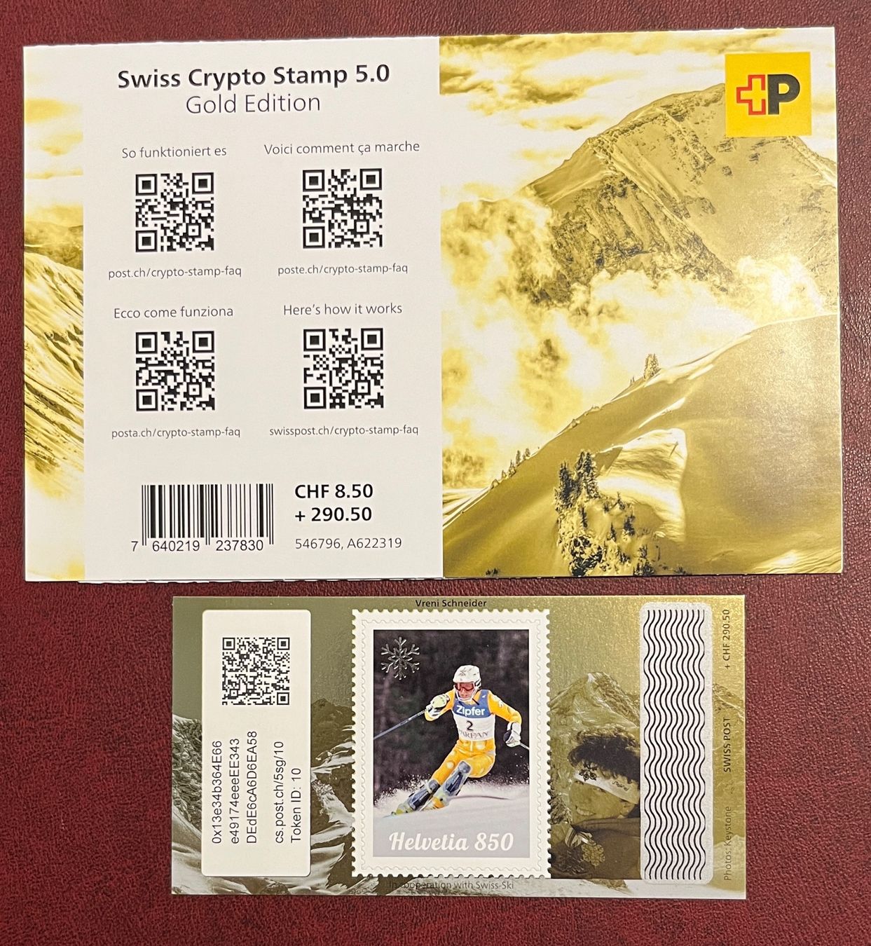 Swiss Crypto Stamp 5.0 Gold Edition ID 10 Vreni Schneider (Gebraucht) in Zürich für CHF 599 ...