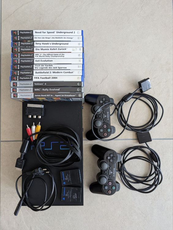Sony PlayStation 2 (PS2) mit 2 Controllern und 12 Spielen | Kaufen auf ...
