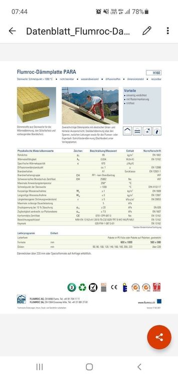 Flumroc Dämmplatte Parra 160 isolation (Gebraucht) in Menziken für CHF ...