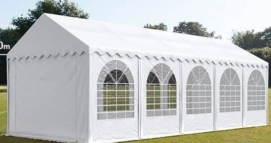 4x10m Partyzelt, PVC-Plane, weiß, mit Bodenrahmen unbenutzt | Kaufen ...