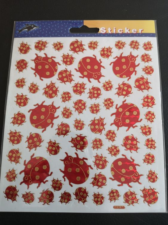 1 Bogen Sticker Marienkäfer rot neu (Neu und originalverpackt) in ...
