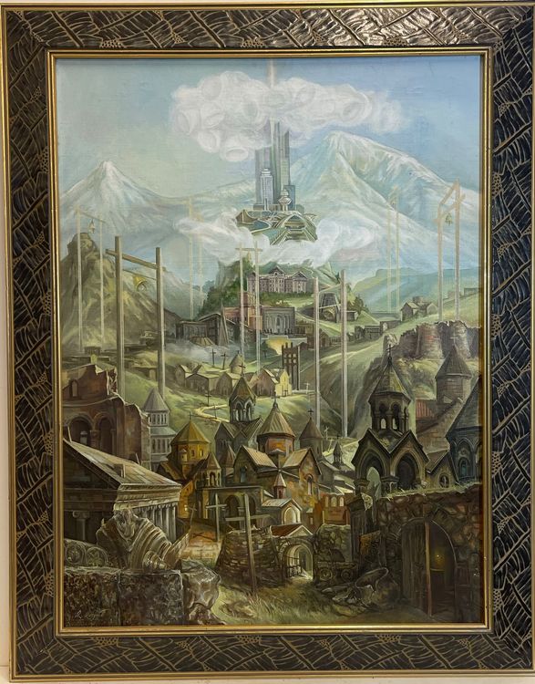 Russisches Schlossszene Gemälde unleserlich Signiert (Gebraucht) in Root für CHF 85 – mit ...