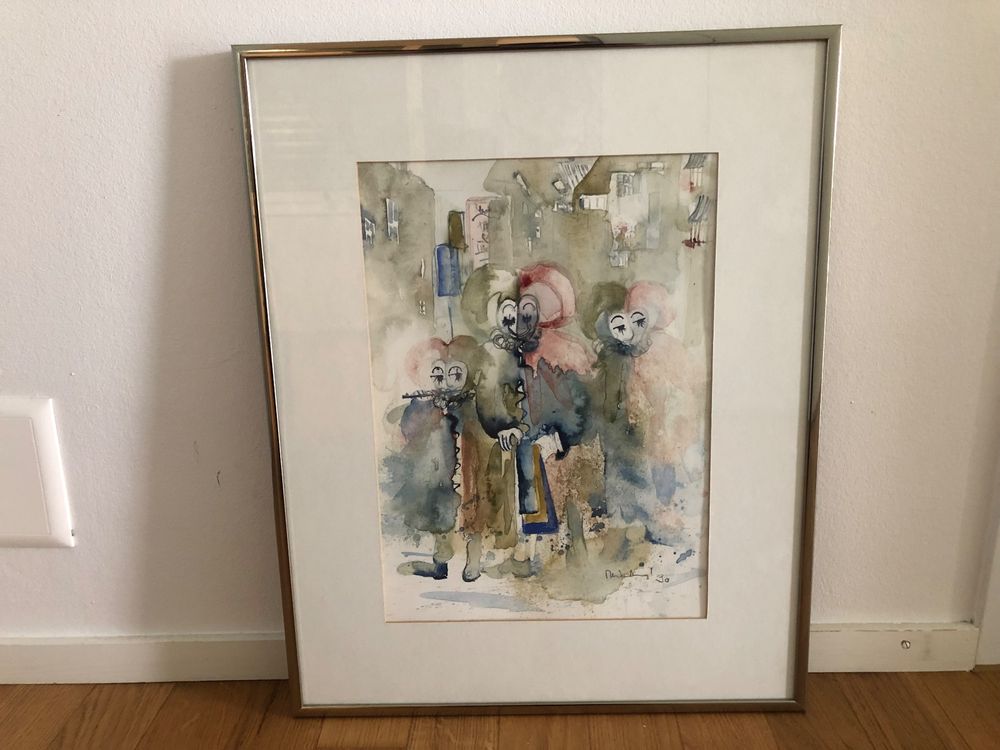 Basler Fasnacht Pfeiffer Aquarell signiert | Kaufen auf Ricardo
