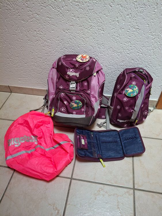 Ergobag Schulrucksack mit Etui, Turnsack und Regenhülle (Gebraucht) in ...