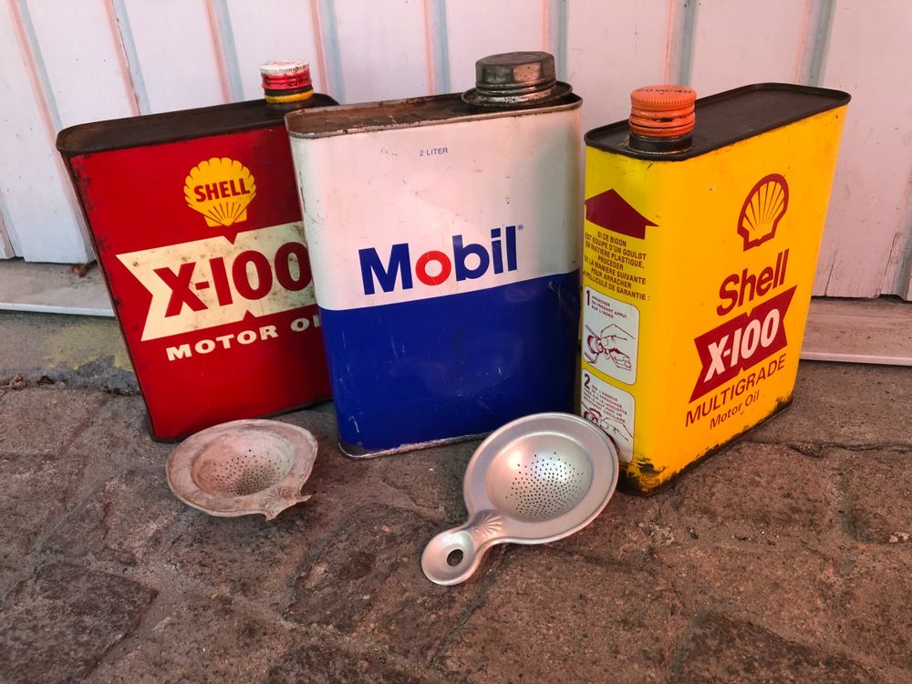 alte Öl Dosen Kanister # oldtimer GARAGE SHELL Mobil OIL BP (Gebraucht ...