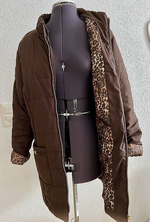 Winter-Steppmantel Gr. M mit Leo-Details warm & chic 🧥 (Gebraucht) in ...