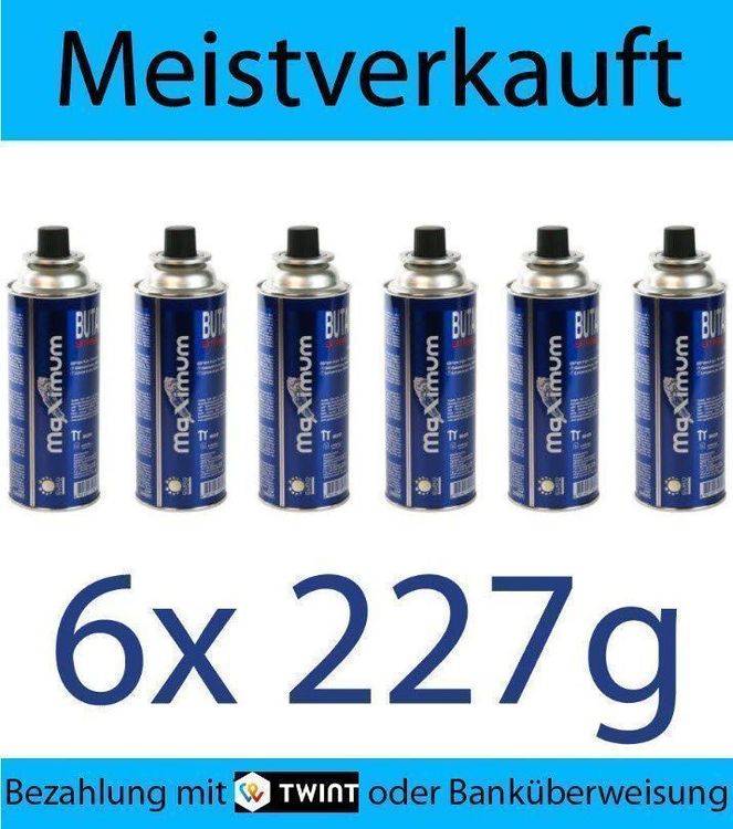 6 x Gaskartuschen 227g Butan Gaskocher Gasheizung Gasbrenner (Neu und originalverpackt) in ...
