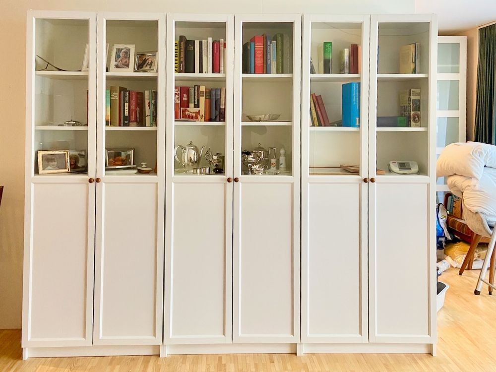 Bücherregal (3 von 3) Billy OXBERG mit Paneel-/Vitrinentüren (Gebraucht ...