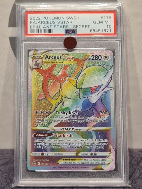 ARCEUS VSTAR RAINBOW PSA 10 176/172 POKEMON BRILLANT STARS | Kaufen auf Ricardo