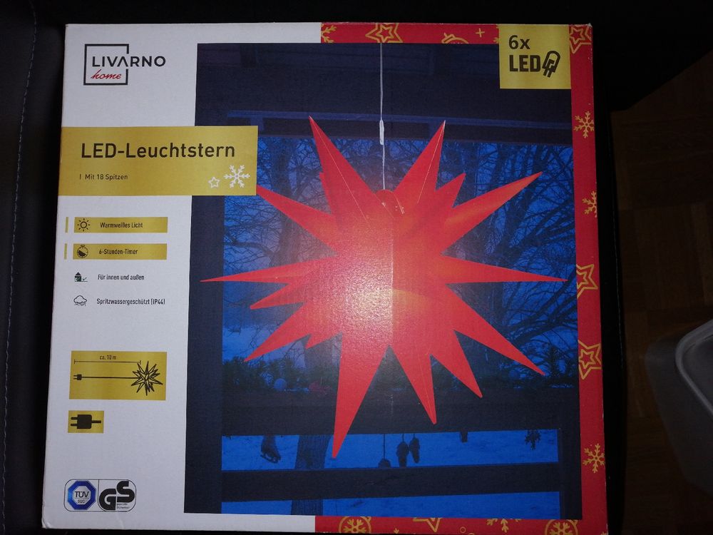Roter LED-Leuchtstern Weihnachten Deko Stern Livarno (Neu (gemäss ...
