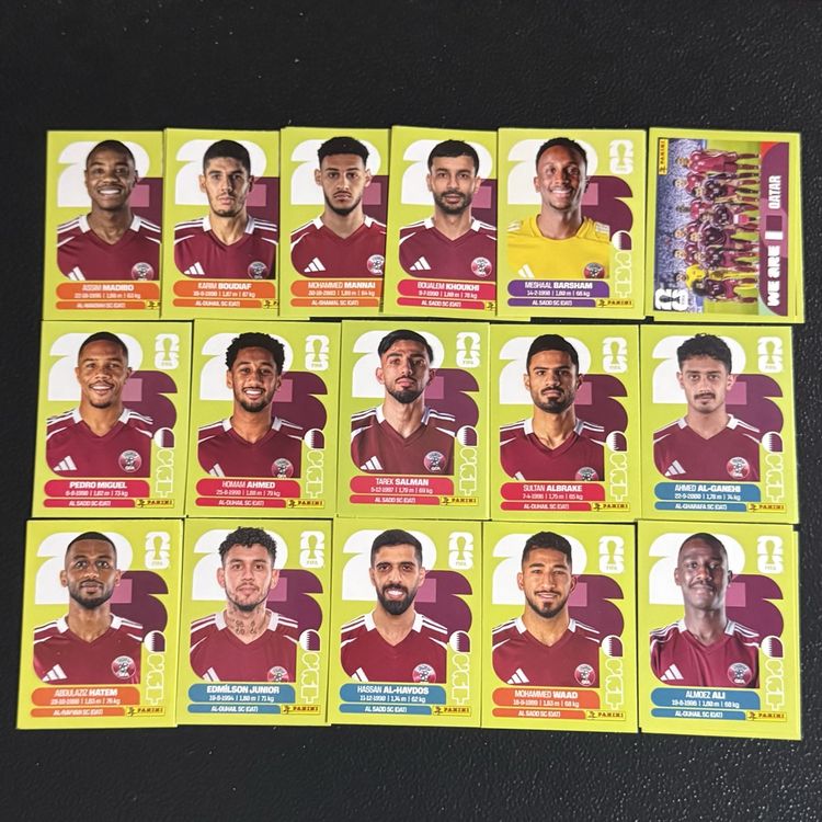 Qatar Panini Sticker FIFA WM 2026 Team Lot 30 Stück (Neu (gemäss ...