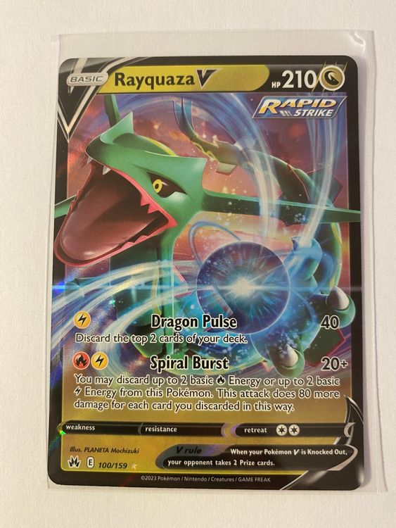 Pokemon Rayquaza V 100/159 Crown Zenith EN (Neu (gemäss Beschreibung ...