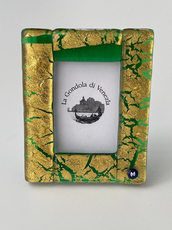 Fotorahmen Murano Glas + Gold, H9.5xB7.5cm, Unikat - neu - | Kaufen auf Ricardo