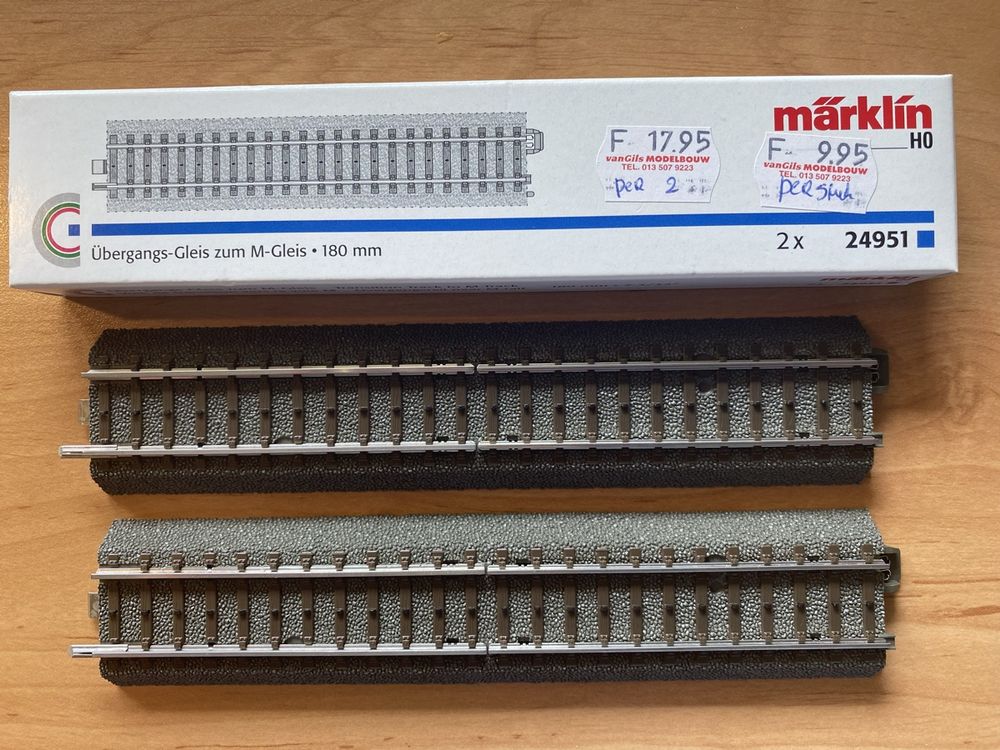 Maerklin 2 x 24951 Ubergangs Gleis zum M-Gleis (Neu und ...